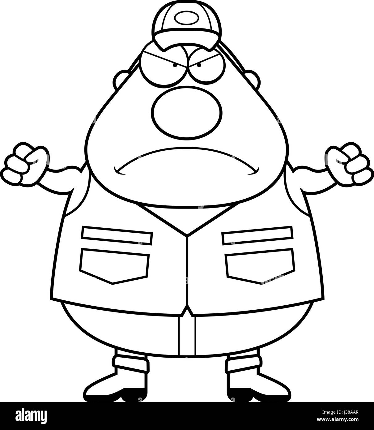 A cartoon illustration of a hunter looking angry Stock Vector Image ...
