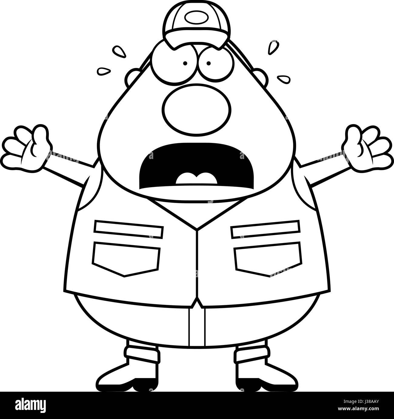 A cartoon illustration of a hunter looking scared Stock Vector Image ...