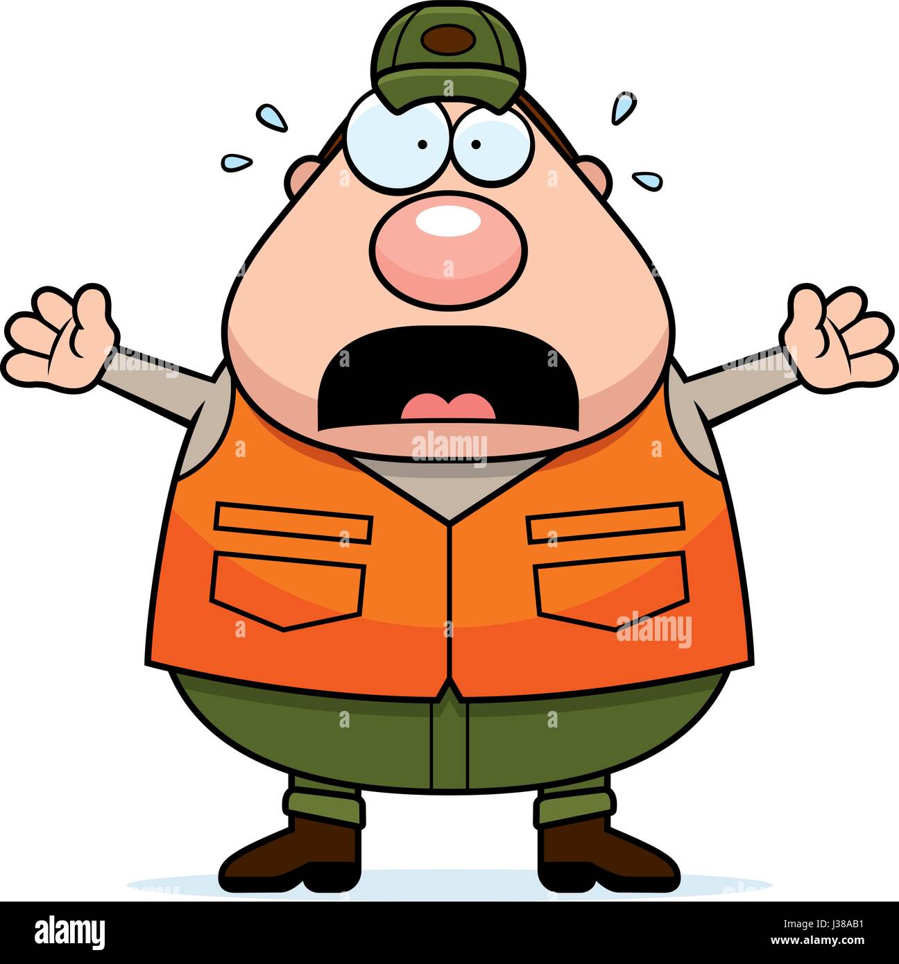 A cartoon illustration of a hunter looking scared Stock Vector Image ...