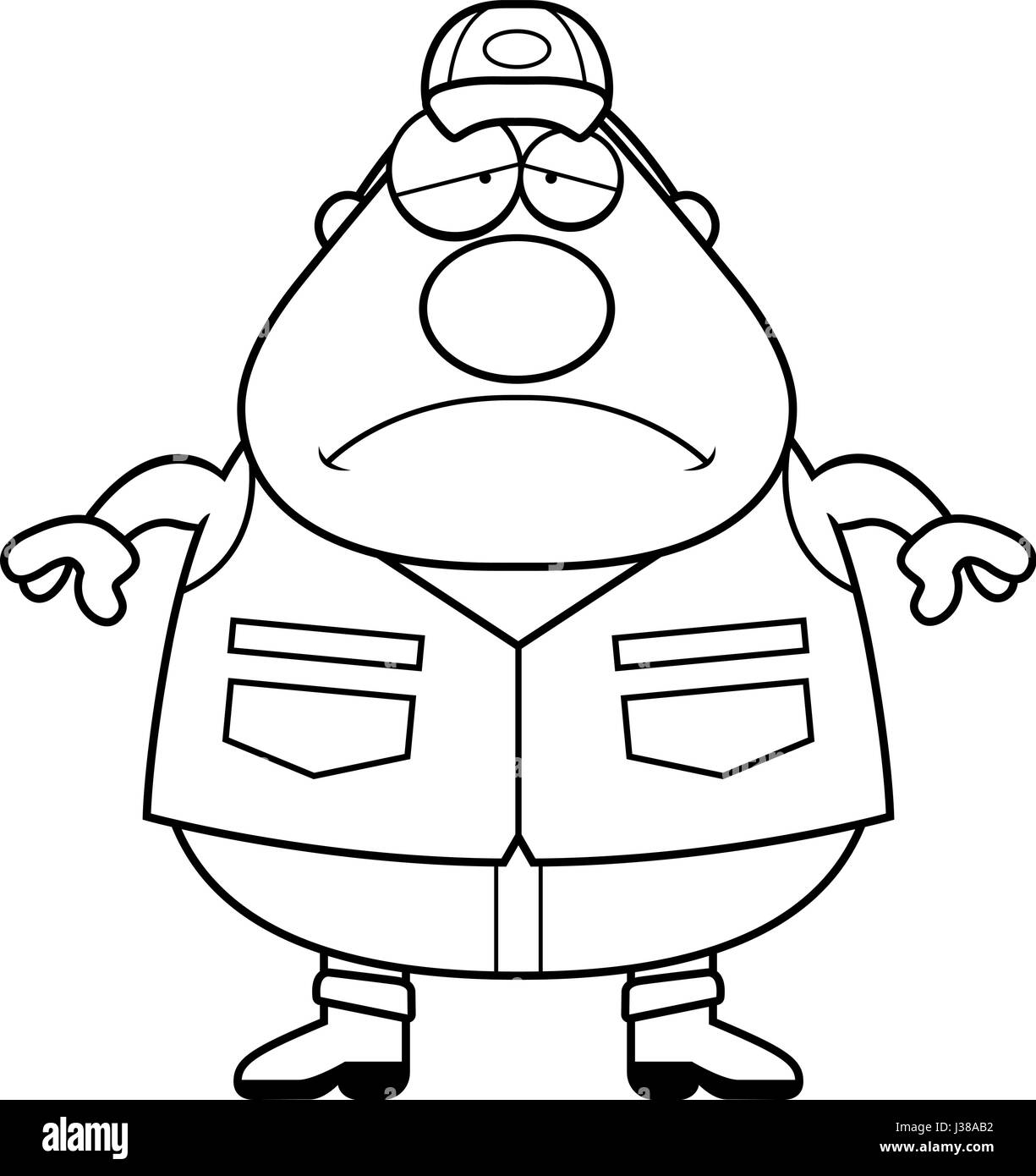 A cartoon illustration of a hunter looking sad Stock Vector Image & Art ...