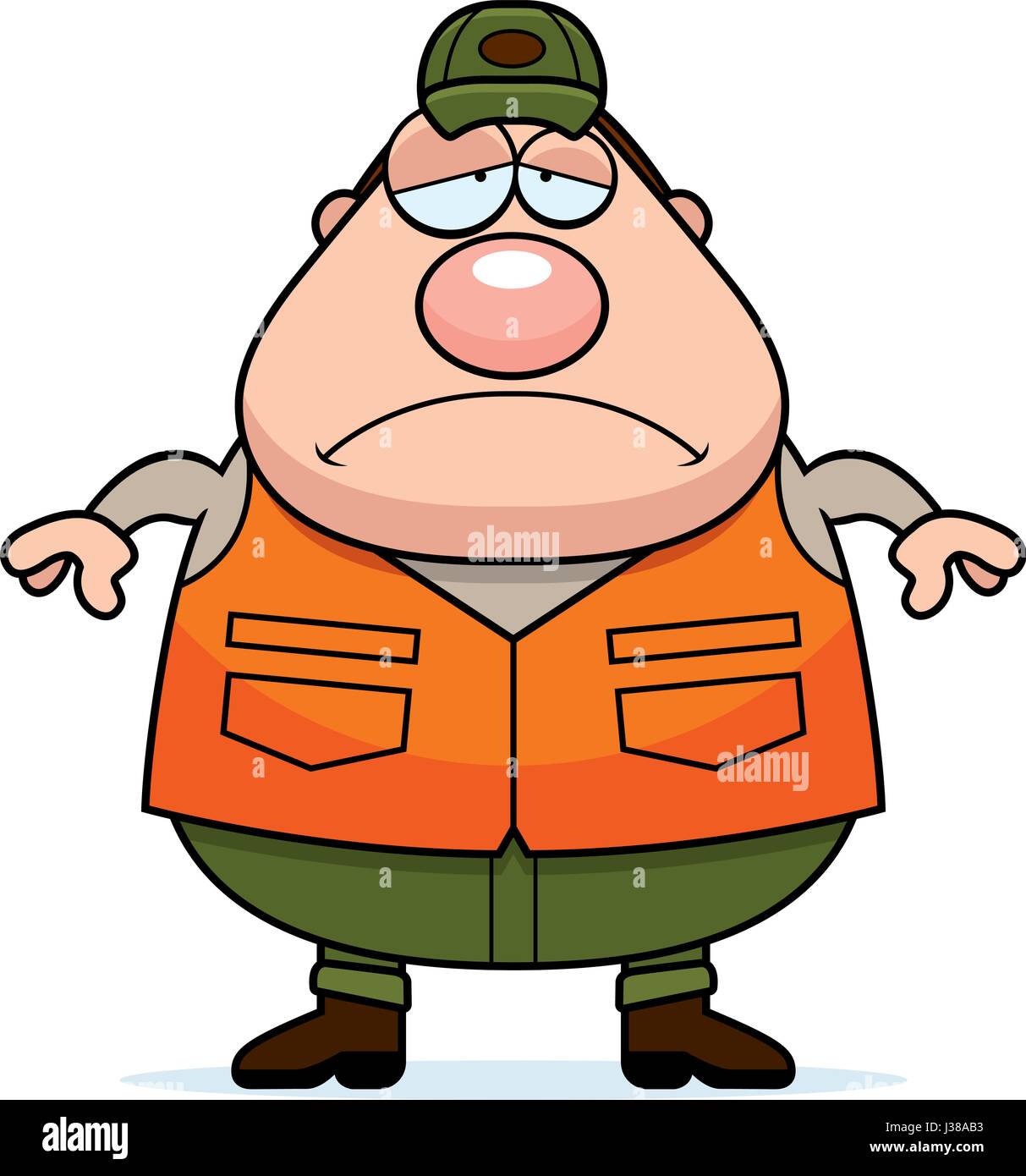 A cartoon illustration of a hunter looking sad Stock Vector Image & Art ...