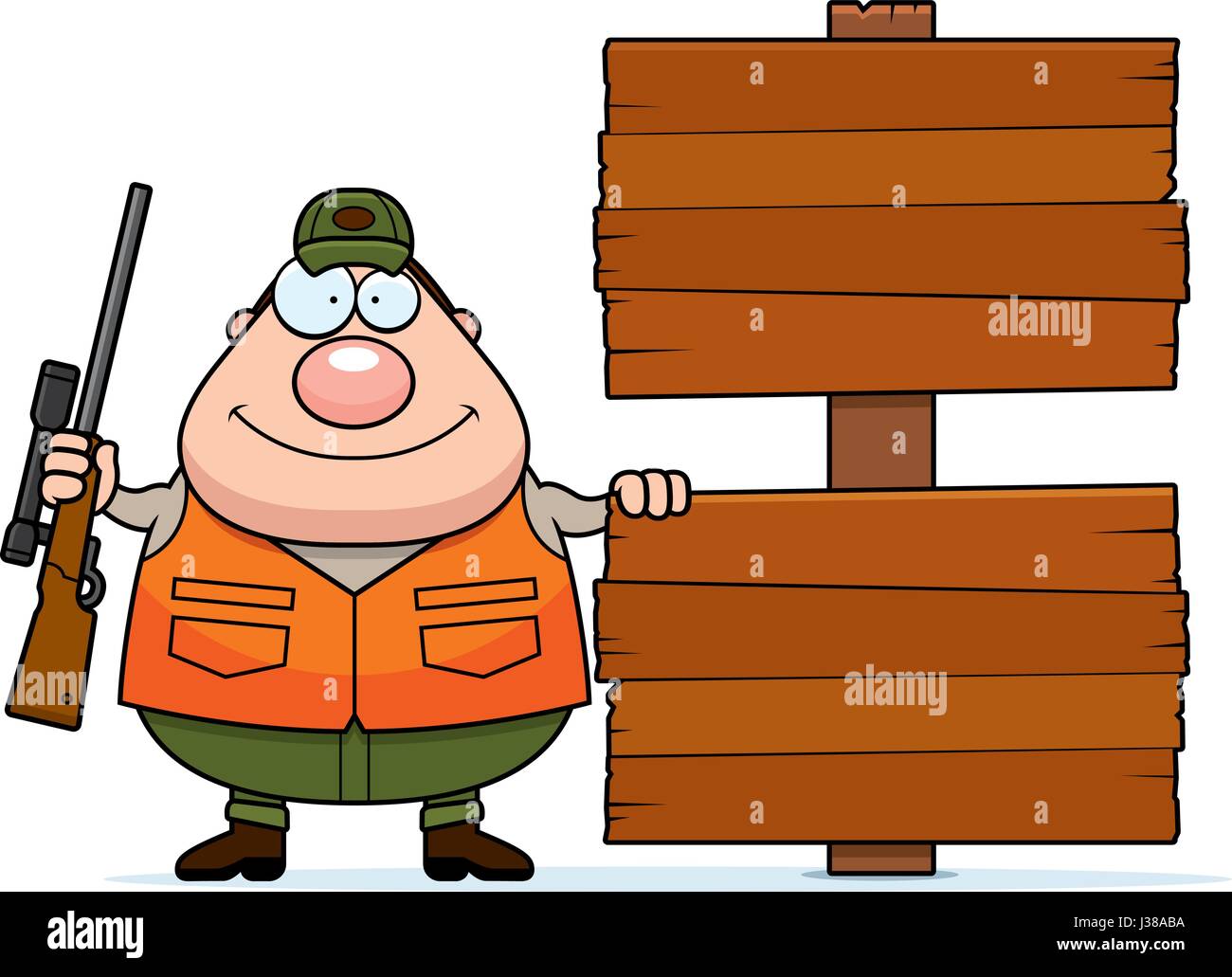 Cartoon illustration hunter holding rifle Stock Vector Images - Alamy