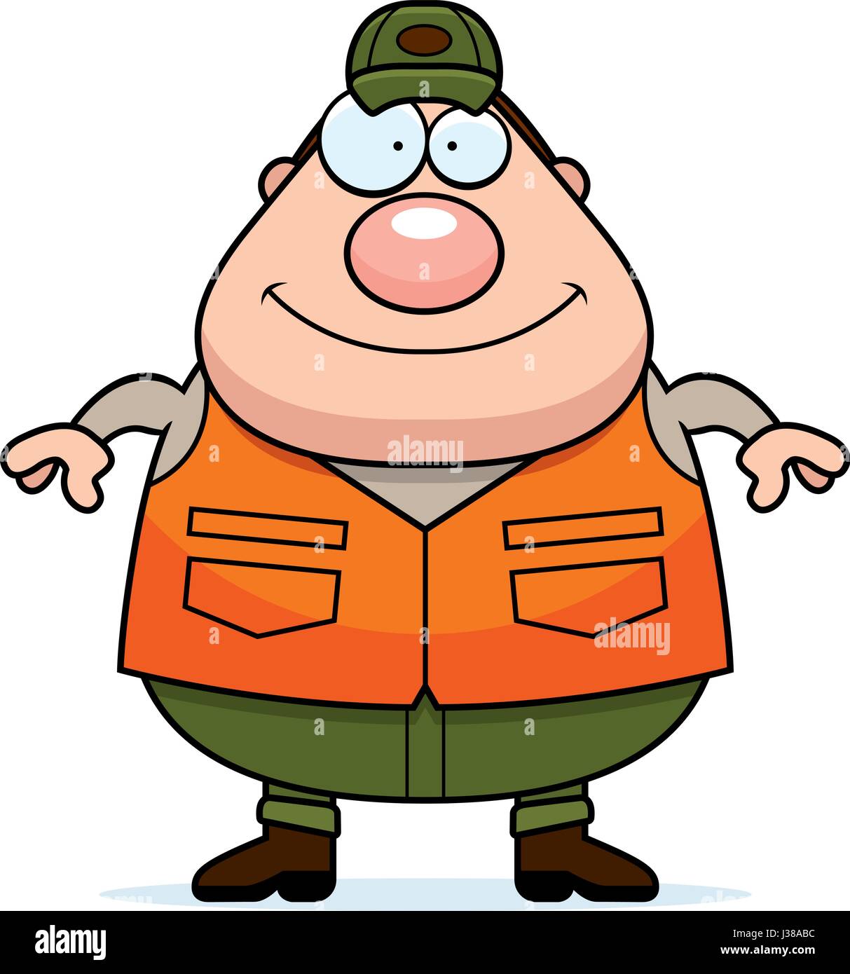 A cartoon illustration of a hunter looking happy Stock Vector Image ...