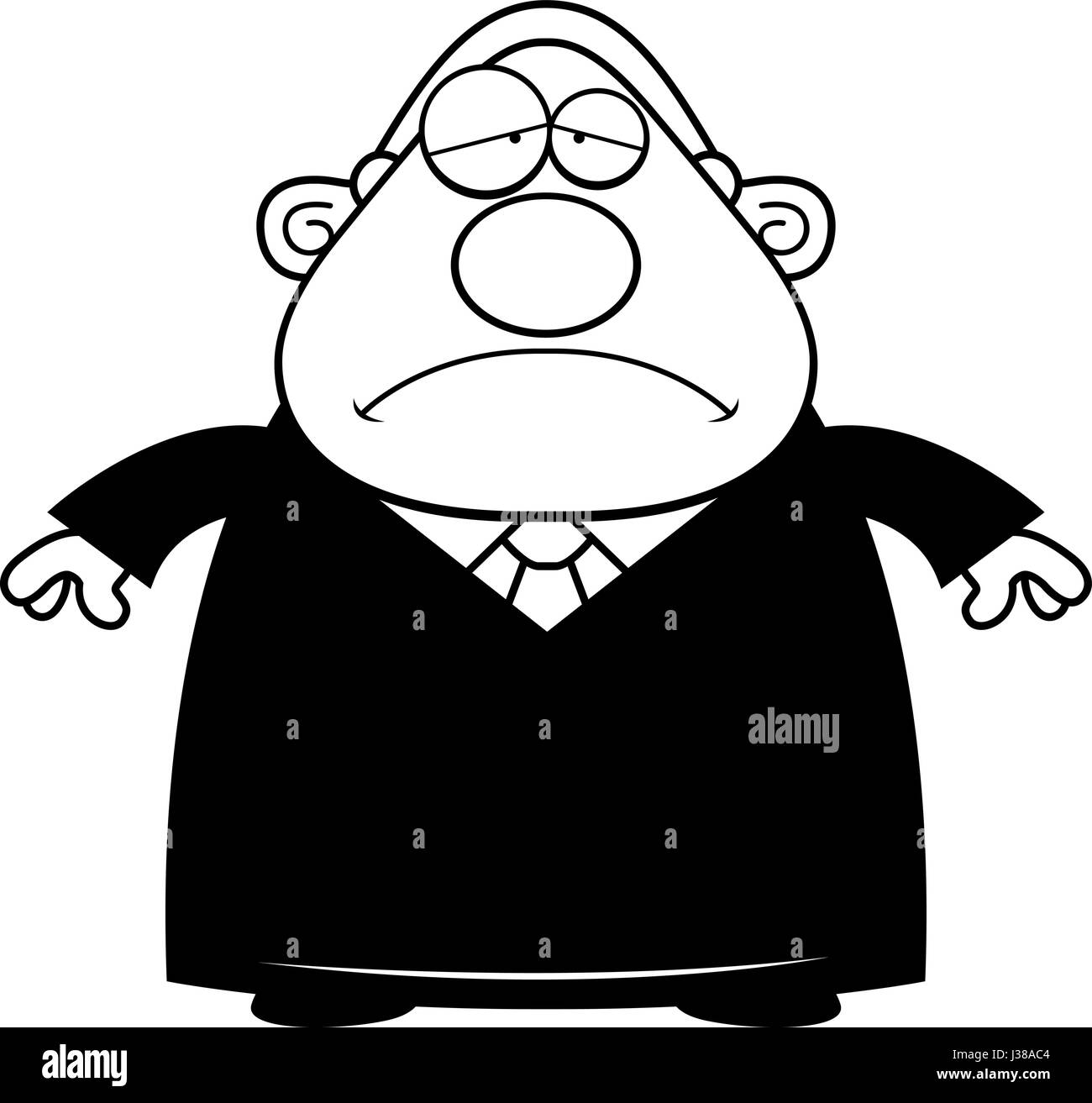 A cartoon illustration of a judge looking sad Stock Vector Image & Art ...