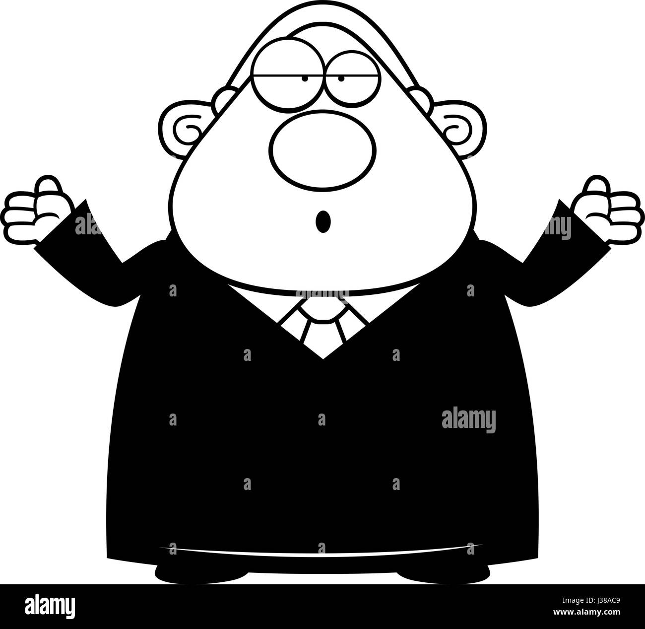 A cartoon illustration of a judge looking confused Stock Vector Image ...