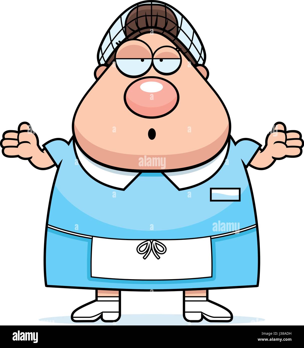 Cartoon illustration lunch lady looking Stock Vector Images - Alamy