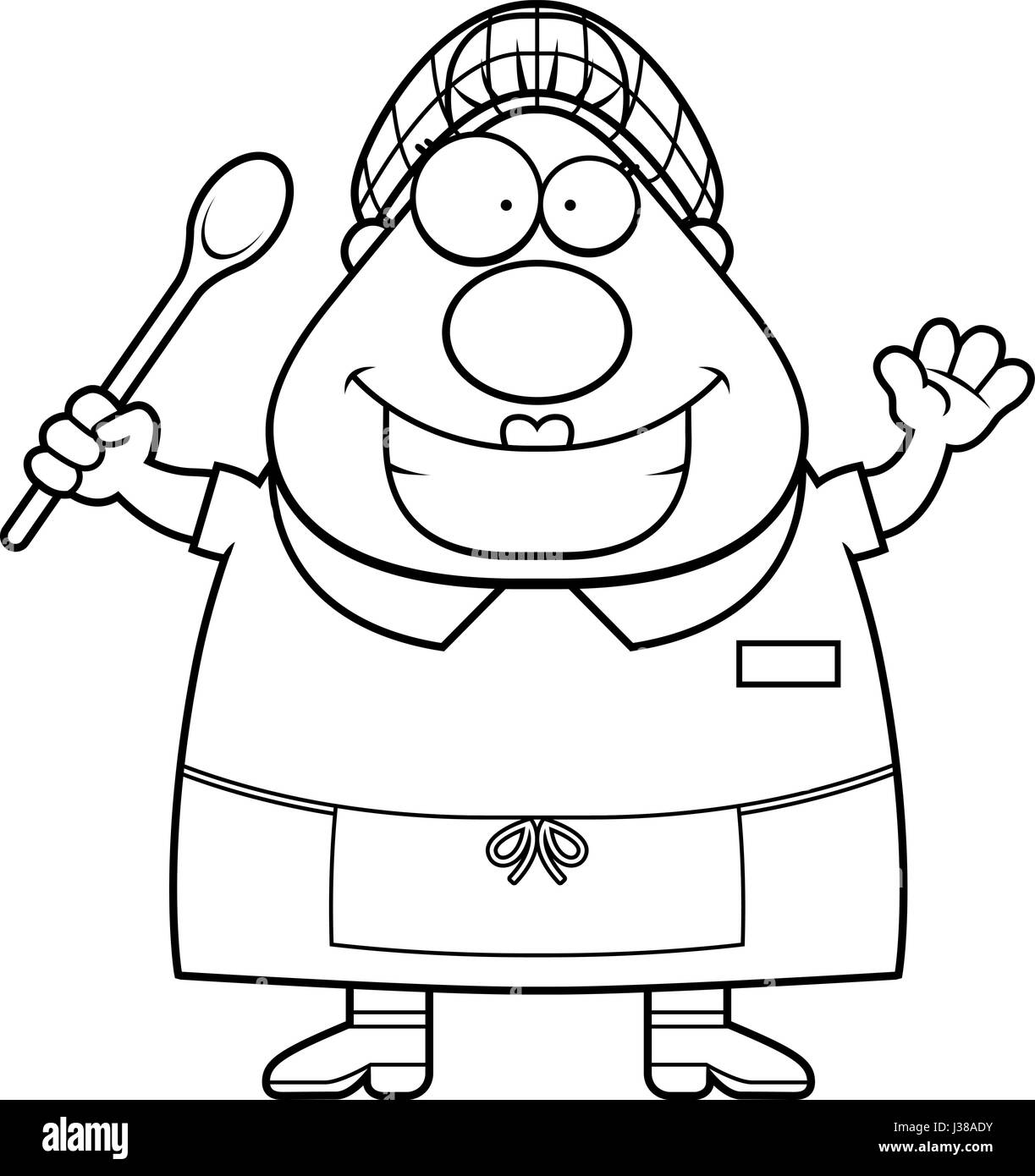 A cartoon illustration of a lunch lady waving Stock Vector Image & Art ...