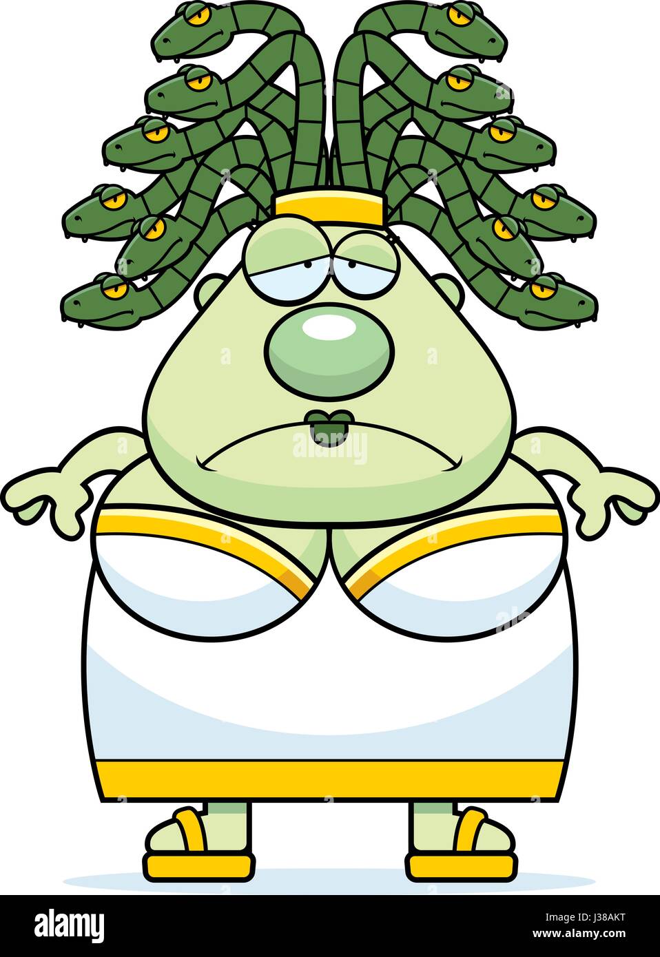 A cartoon illustration of Medusa looking sad Stock Vector Image & Art ...