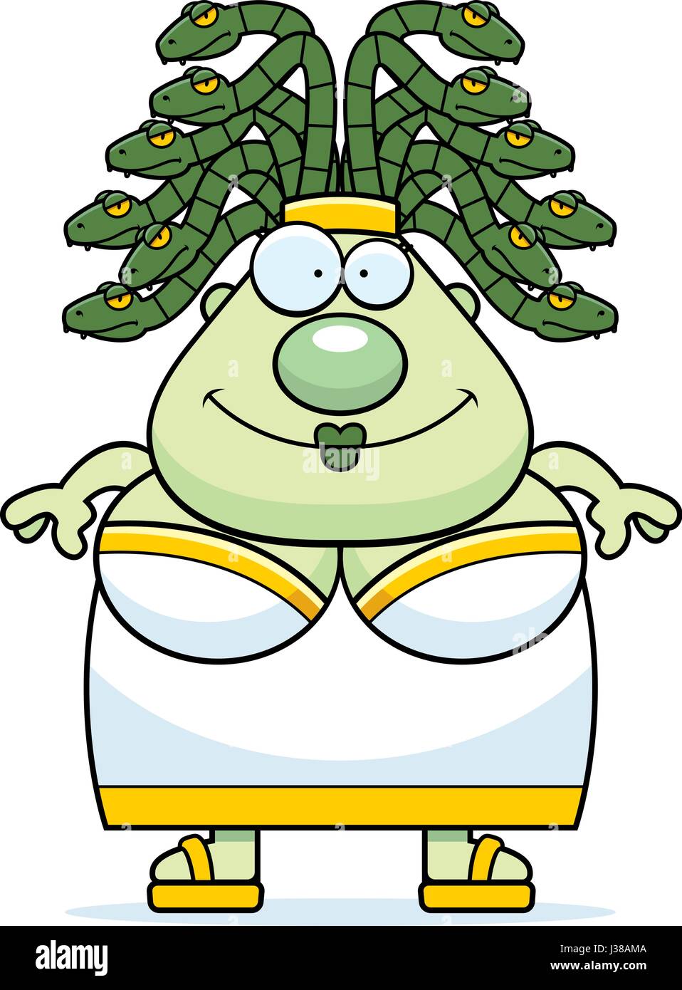 A cartoon illustration of Medusa looking happy Stock Vector Image & Art ...