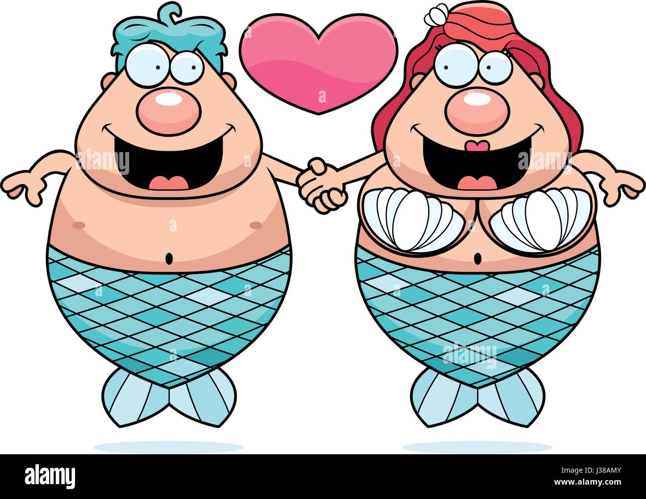 Cartoon merman smiling happy hi-res stock photography and images - Alamy