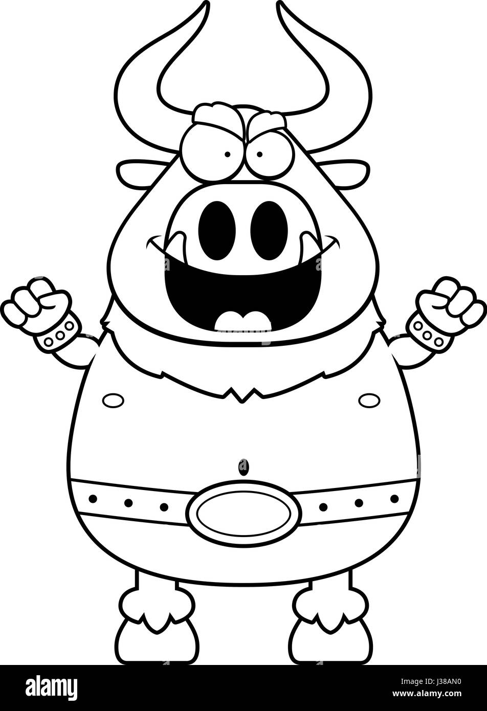A cartoon illustration of a minotaur looking angry Stock Vector Image ...