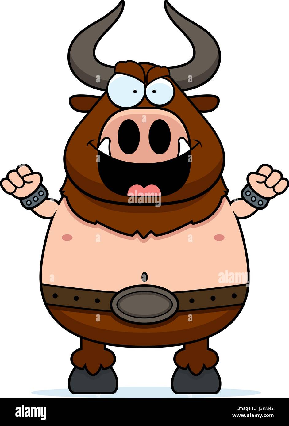 A cartoon illustration of a minotaur looking angry Stock Vector Image ...
