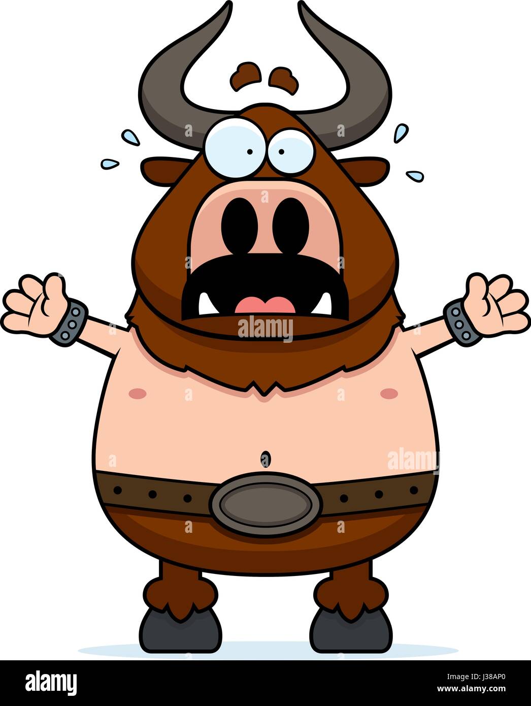 A cartoon illustration of a minotaur looking scared Stock Vector Image ...