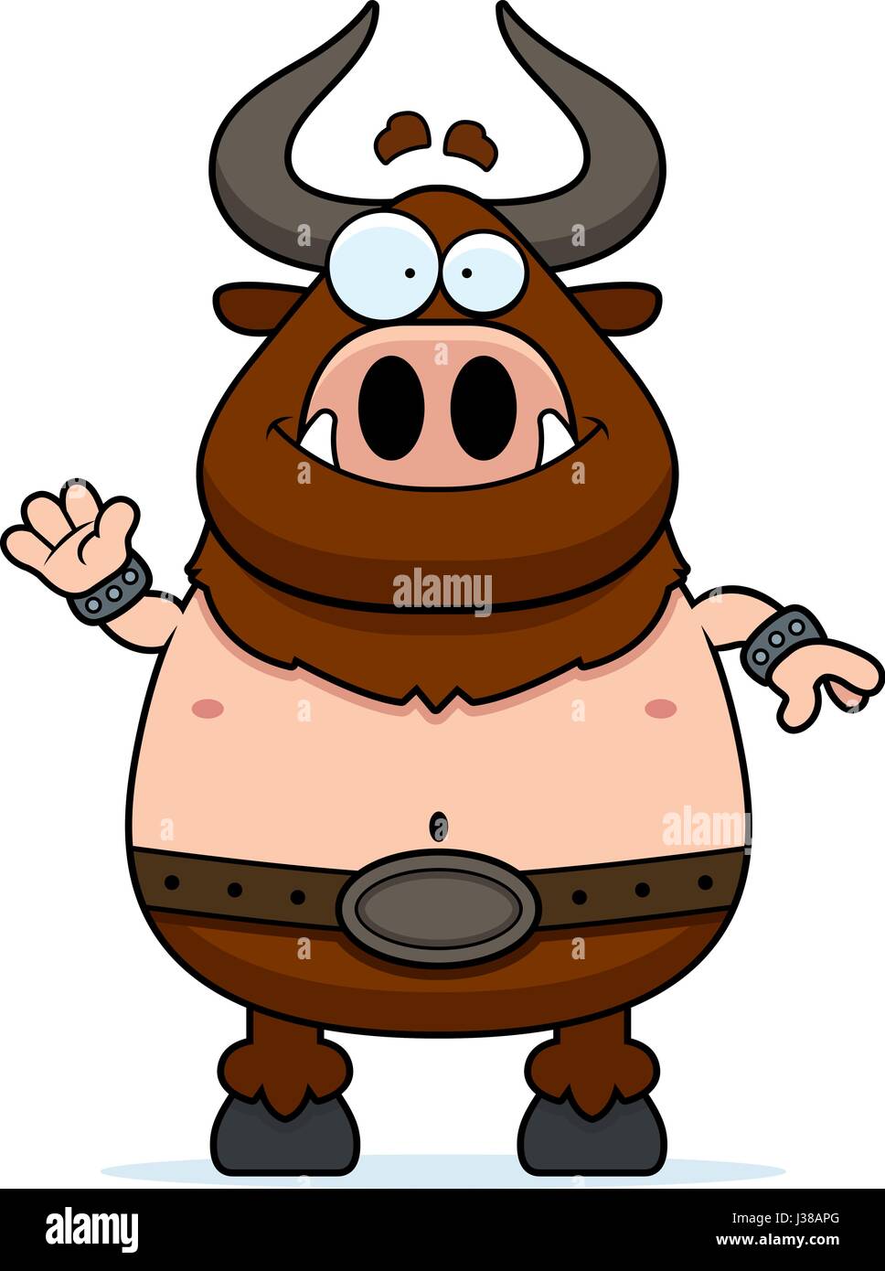 A cartoon illustration of a minotaur waving Stock Vector Image & Art ...
