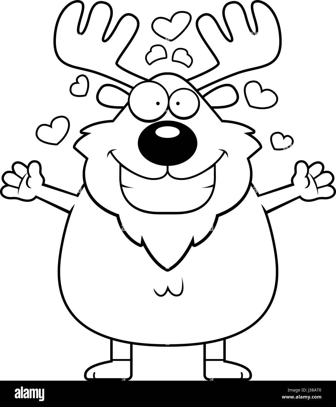 A cartoon illustration of a moose ready to give a hug Stock Vector ...