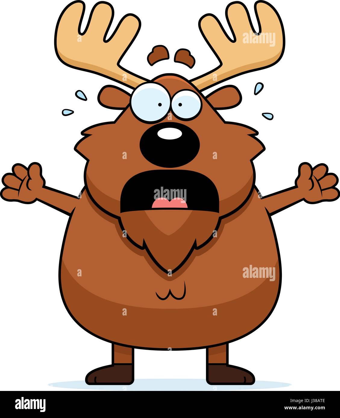 A cartoon illustration of a moose looking scared Stock Vector Image ...