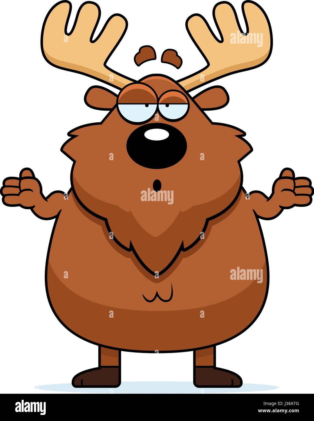 A cartoon illustration of a moose looking confused Stock Vector Image ...