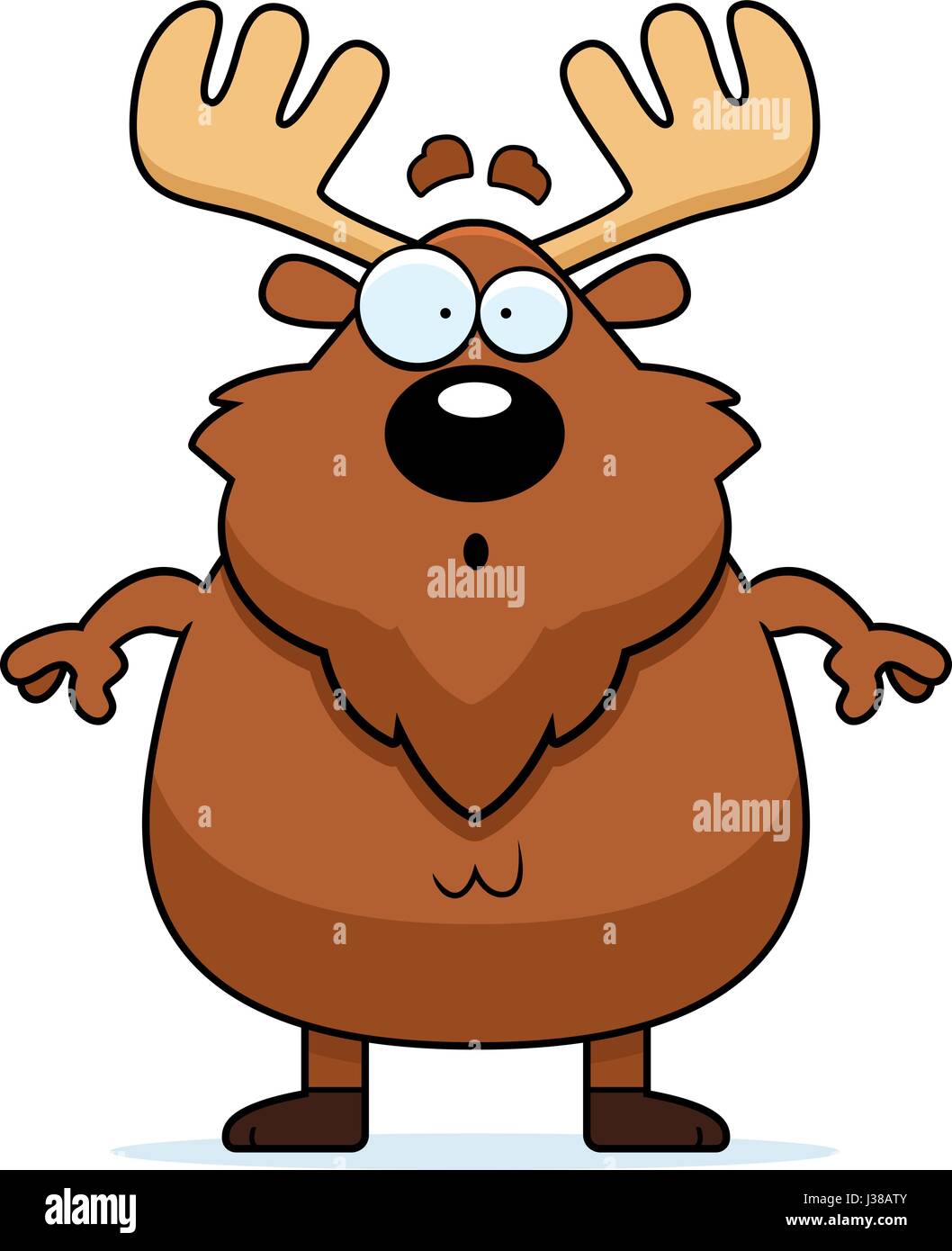 A cartoon illustration of a moose looking surprised Stock Vector Image ...