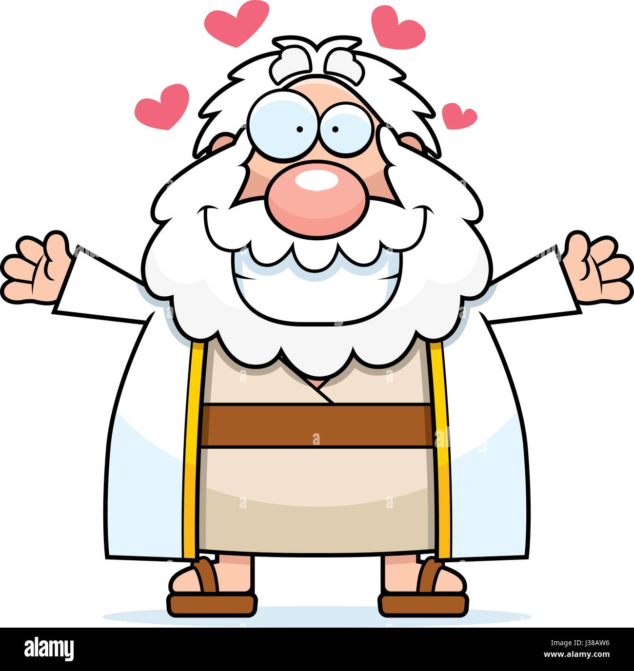 A cartoon illustration of Moses ready to give a hug Stock Vector Image ...