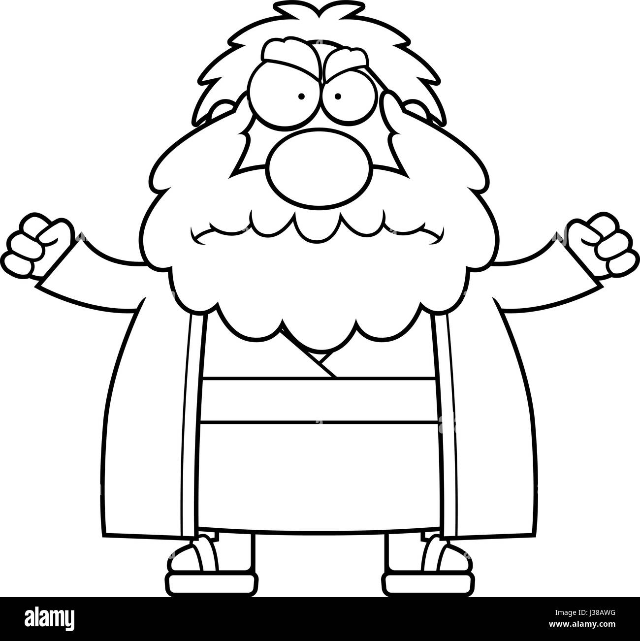 A cartoon illustration of Moses looking angry Stock Vector Image & Art ...
