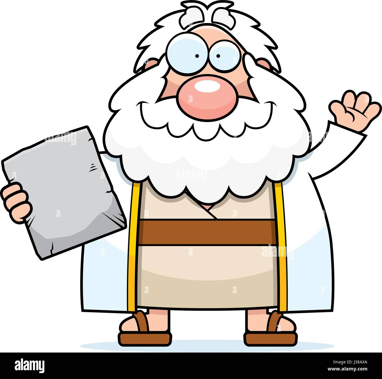 A Cartoon Illustration Of Moses Waving Stock Vector Image And Art Alamy