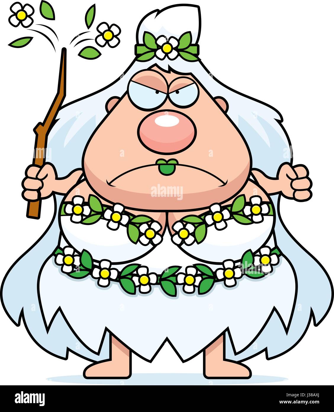 A cartoon illustration of Mother Nature looking angry Stock Vector ...