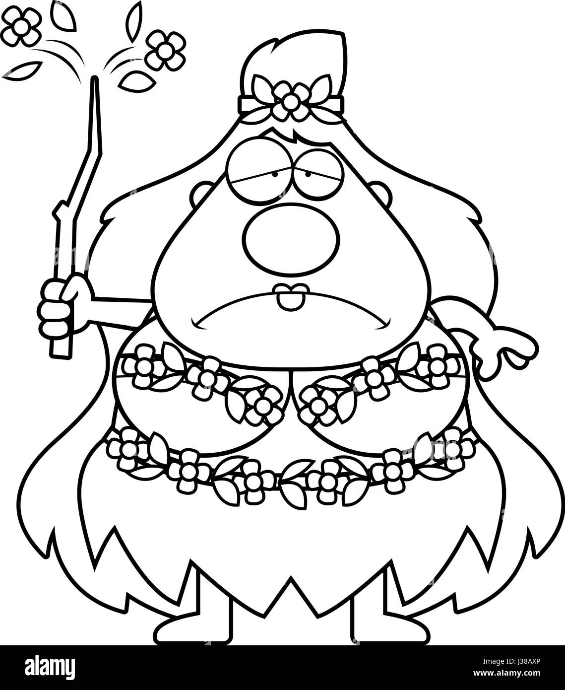 A cartoon illustration of Mother Nature looking sad Stock Vector Image ...