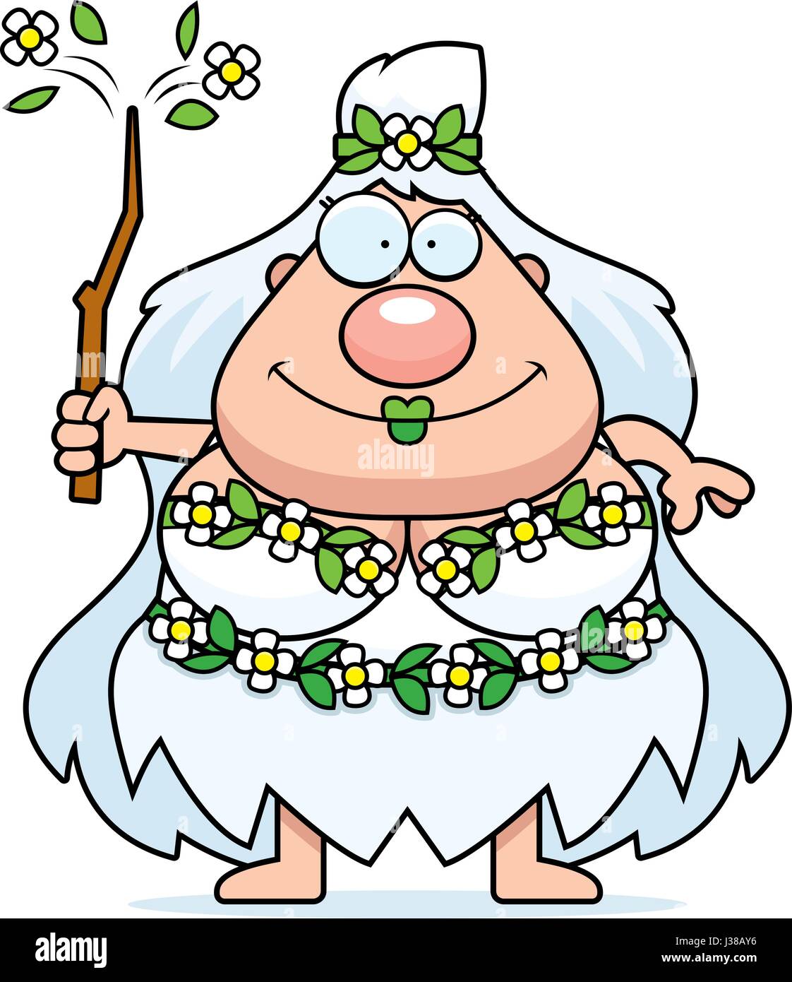 A cartoon illustration of Mother Nature looking happy Stock Vector ...