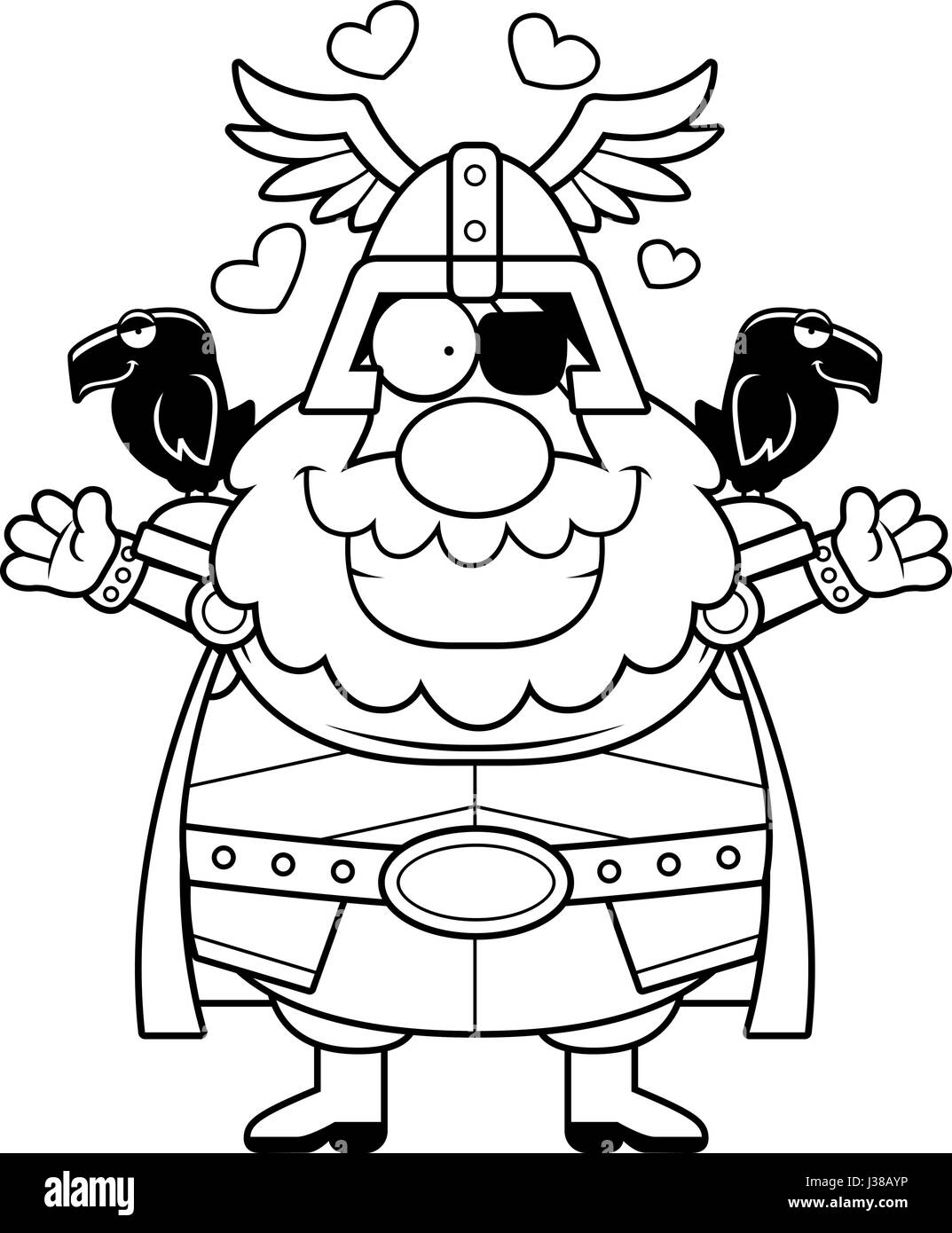 A cartoon illustration of Odin ready to give a hug Stock Vector Image ...