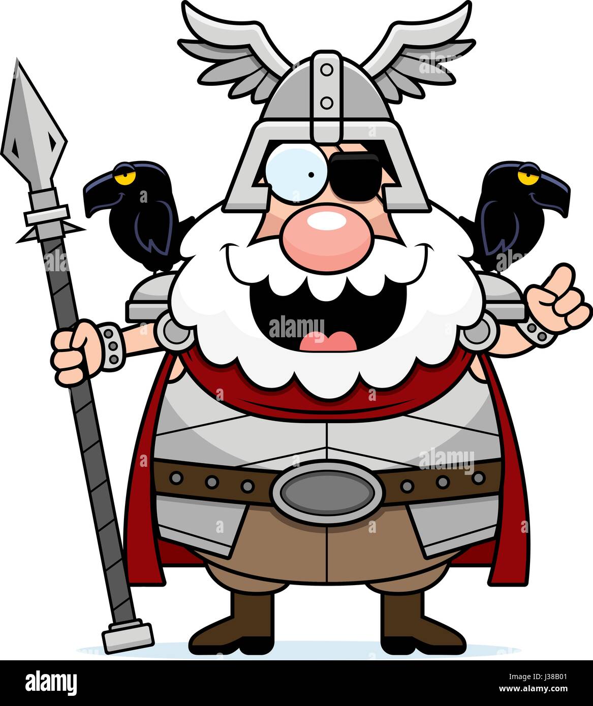 A cartoon illustration of Odin with an idea Stock Vector Image & Art ...