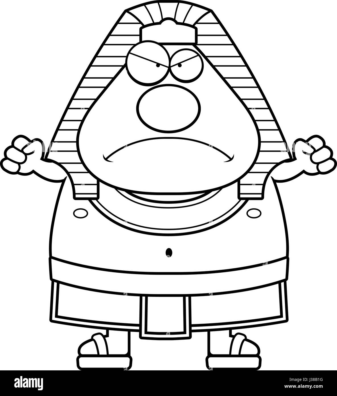 A cartoon illustration of an Egyptian Pharaoh looking angry Stock ...