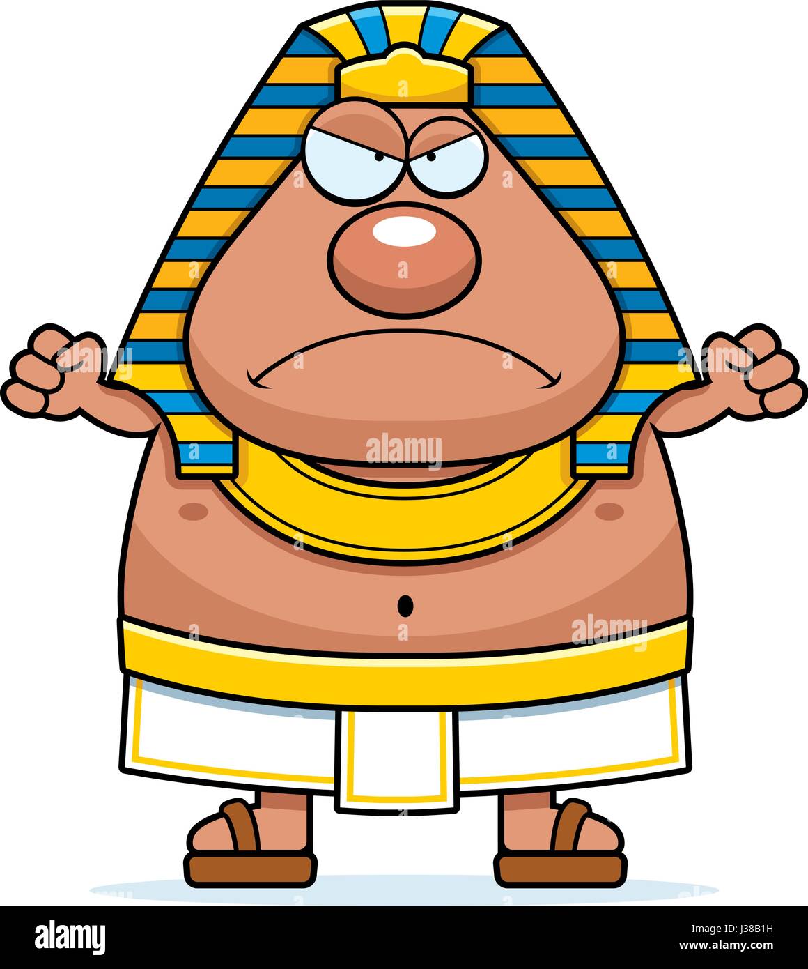 A cartoon illustration of an Egyptian Pharaoh looking angry Stock ...
