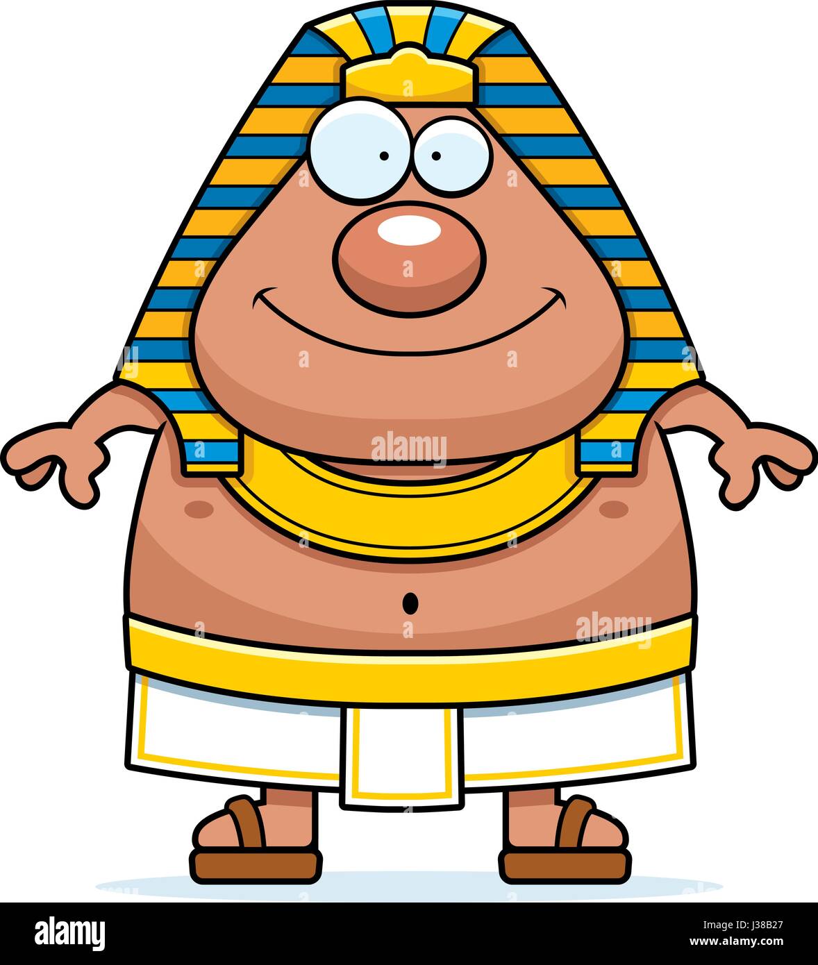A cartoon illustration of an Egyptian Pharaoh looking happy Stock ...