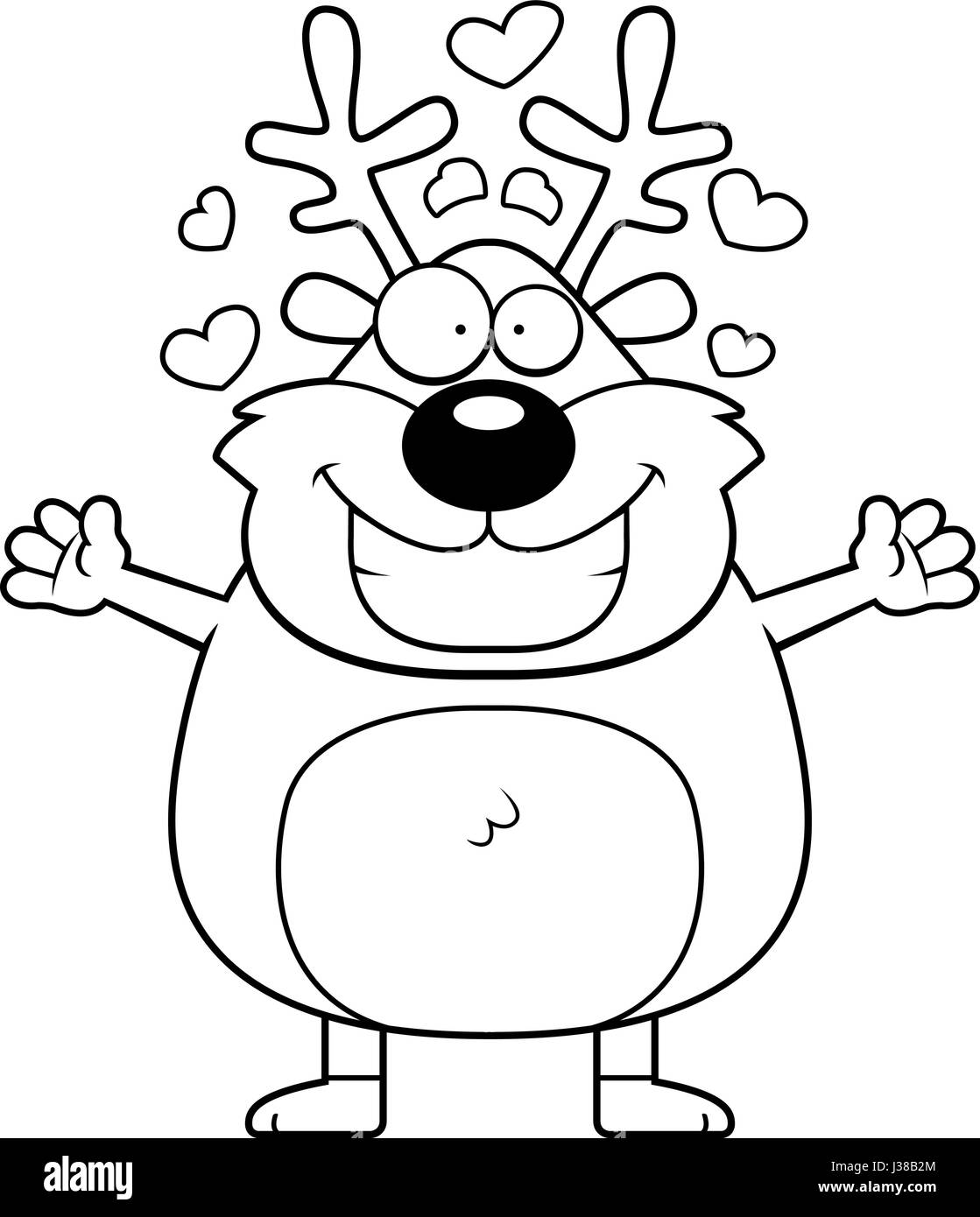 A cartoon illustration of a reindeer ready to give a hug Stock Vector ...