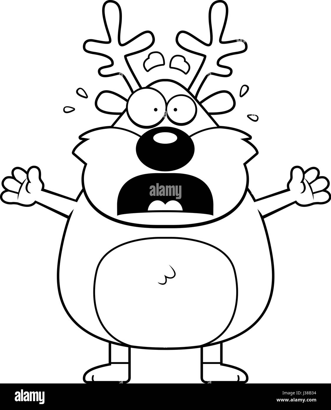 A cartoon illustration of a reindeer looking scared Stock Vector Image ...