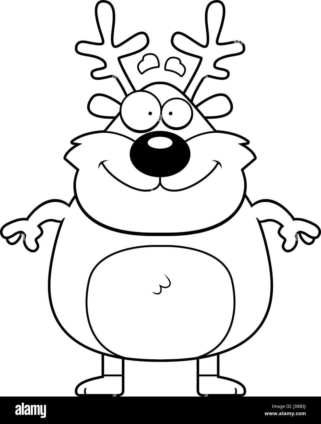 A cartoon illustration of a reindeer looking happy Stock Vector Image ...