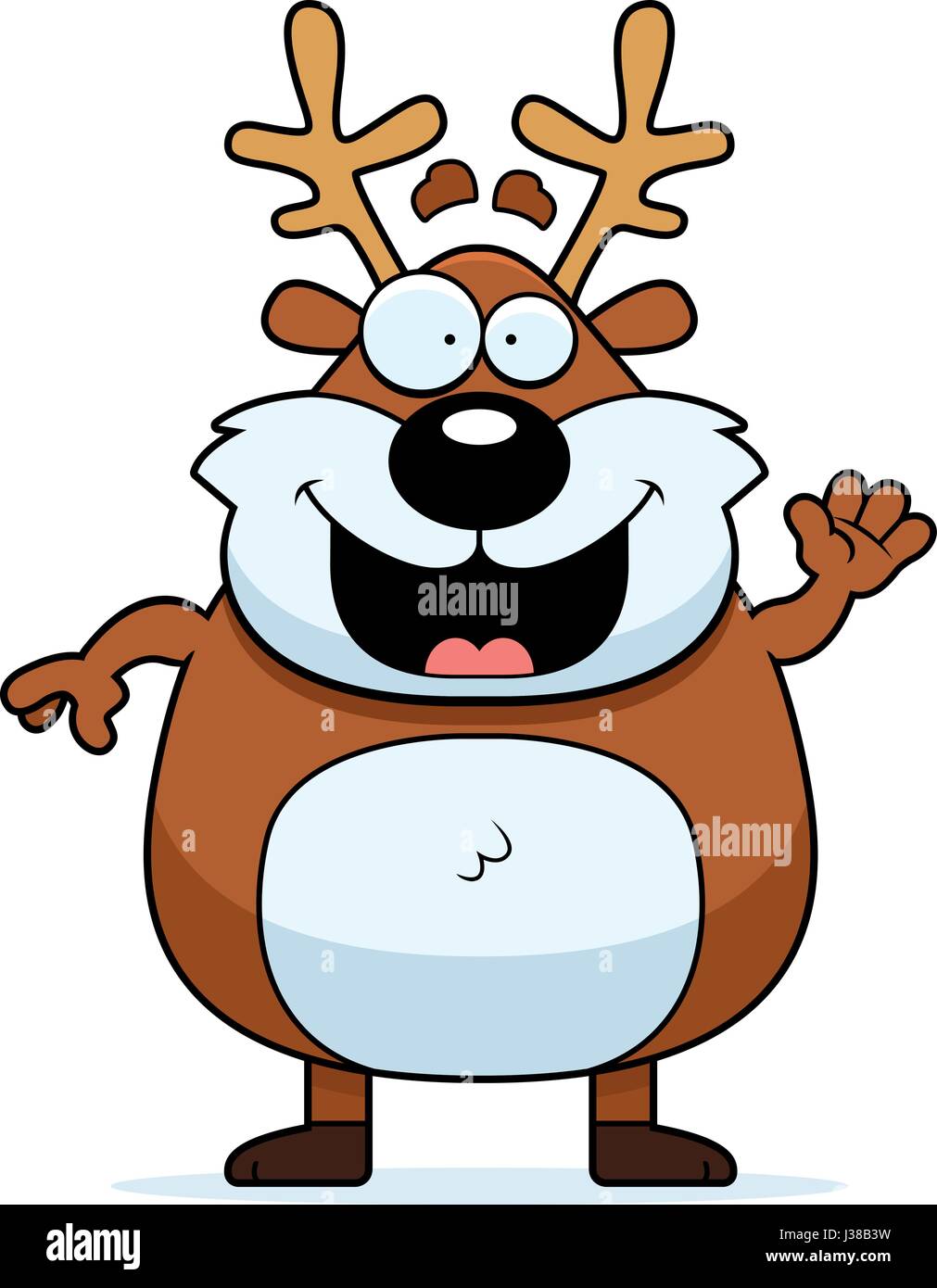 A cartoon illustration of a reindeer waving Stock Vector Image & Art ...