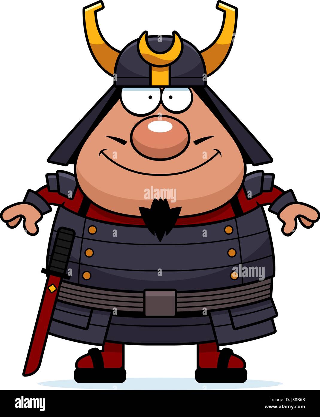 A cartoon illustration of a samurai looking happy Stock Vector Image ...