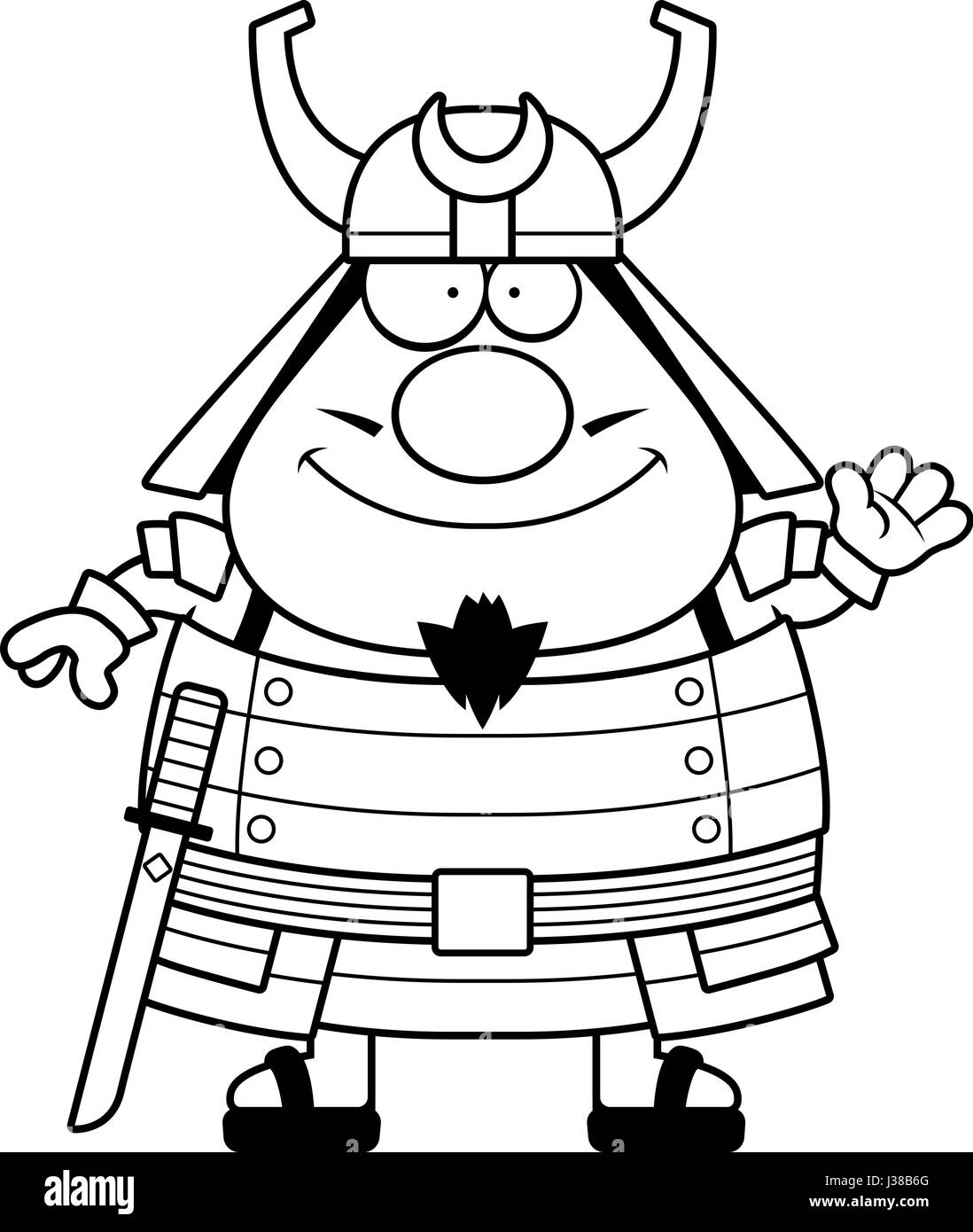 A cartoon illustration of a samurai waving Stock Vector Image & Art - Alamy