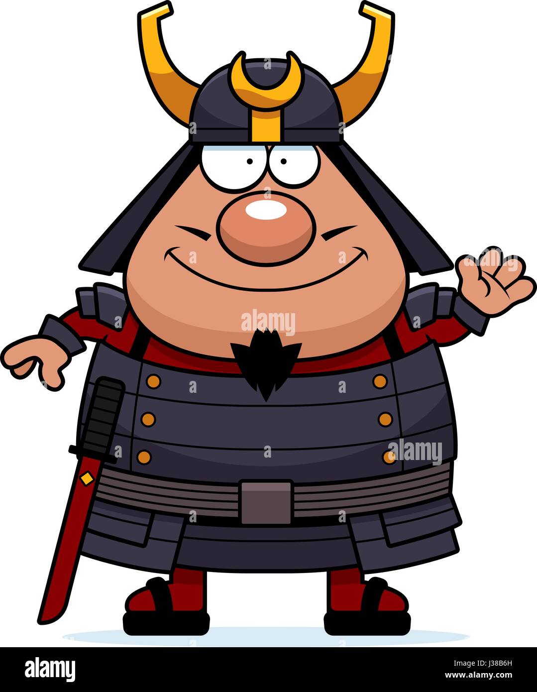 A cartoon illustration of a samurai waving Stock Vector Image & Art - Alamy
