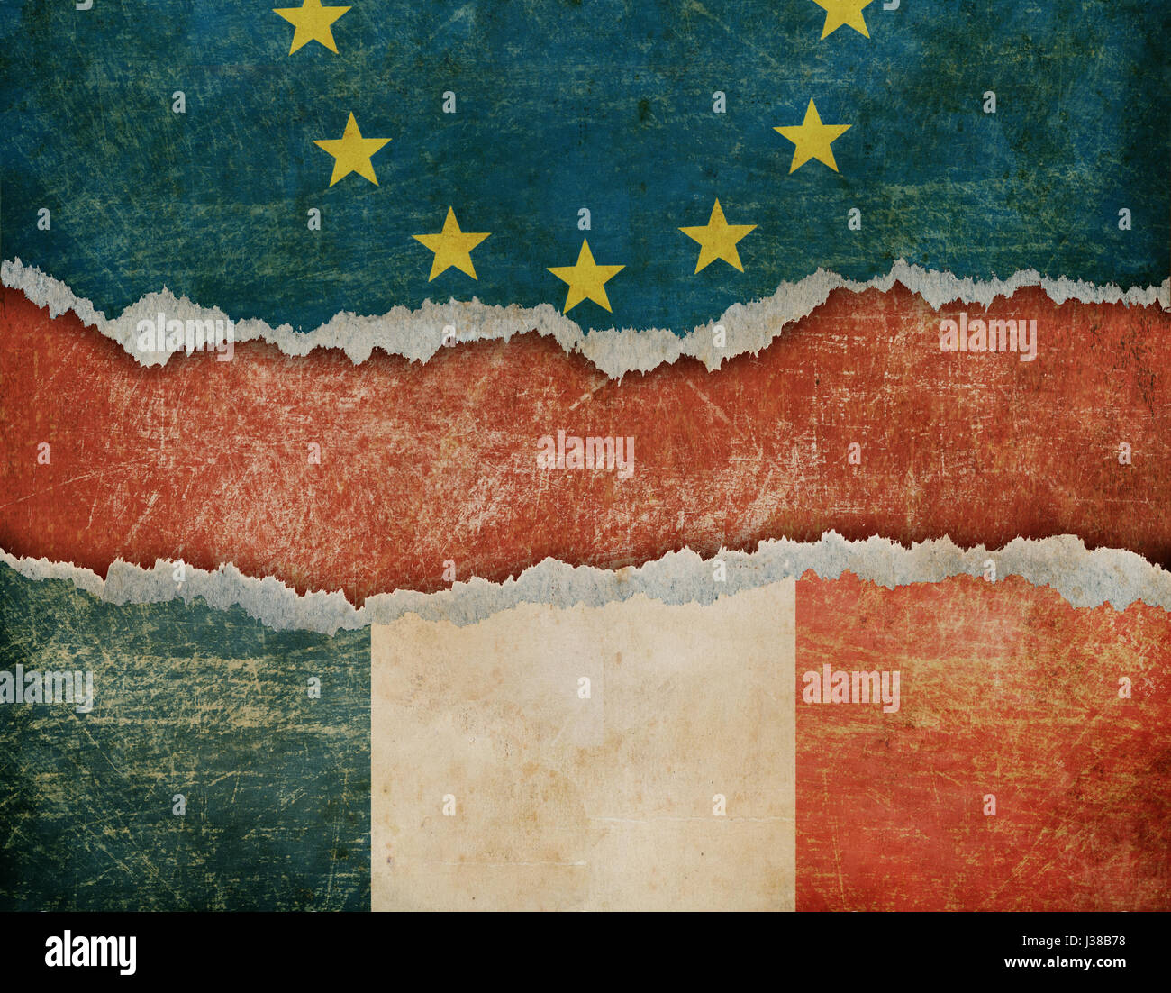 Possible France withdrawal from European union Frexit concept 3d ...