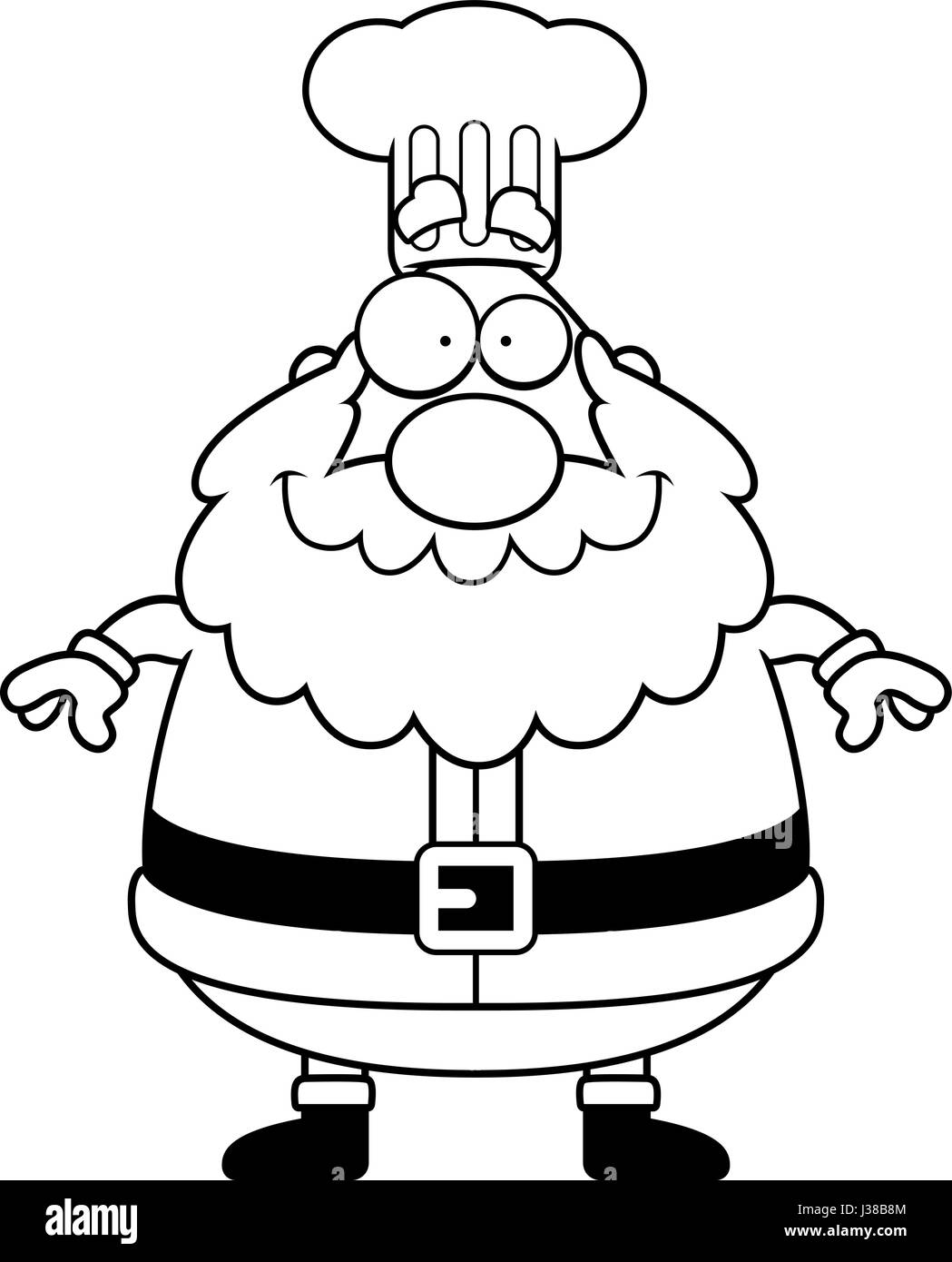 A cartoon illustration of a Santa Claus chef looking happy Stock Vector ...