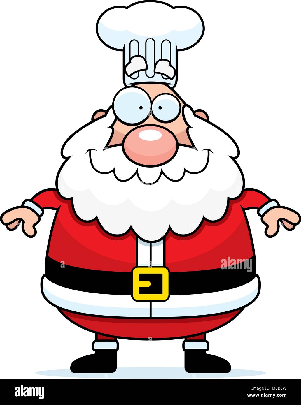 A cartoon illustration of a Santa Claus chef looking happy Stock Vector ...