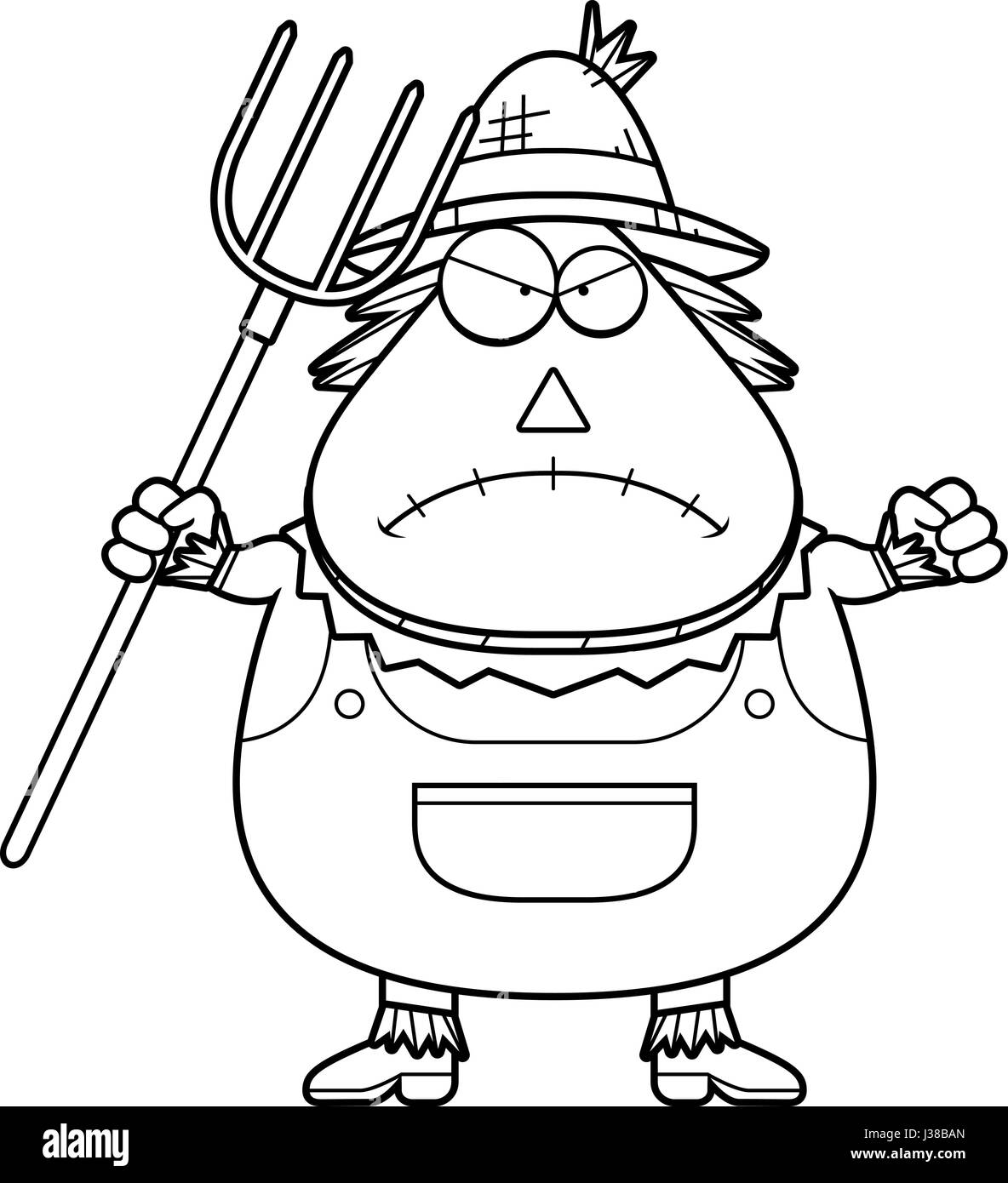 A cartoon illustration of a scarecrow looking angry Stock Vector Image ...