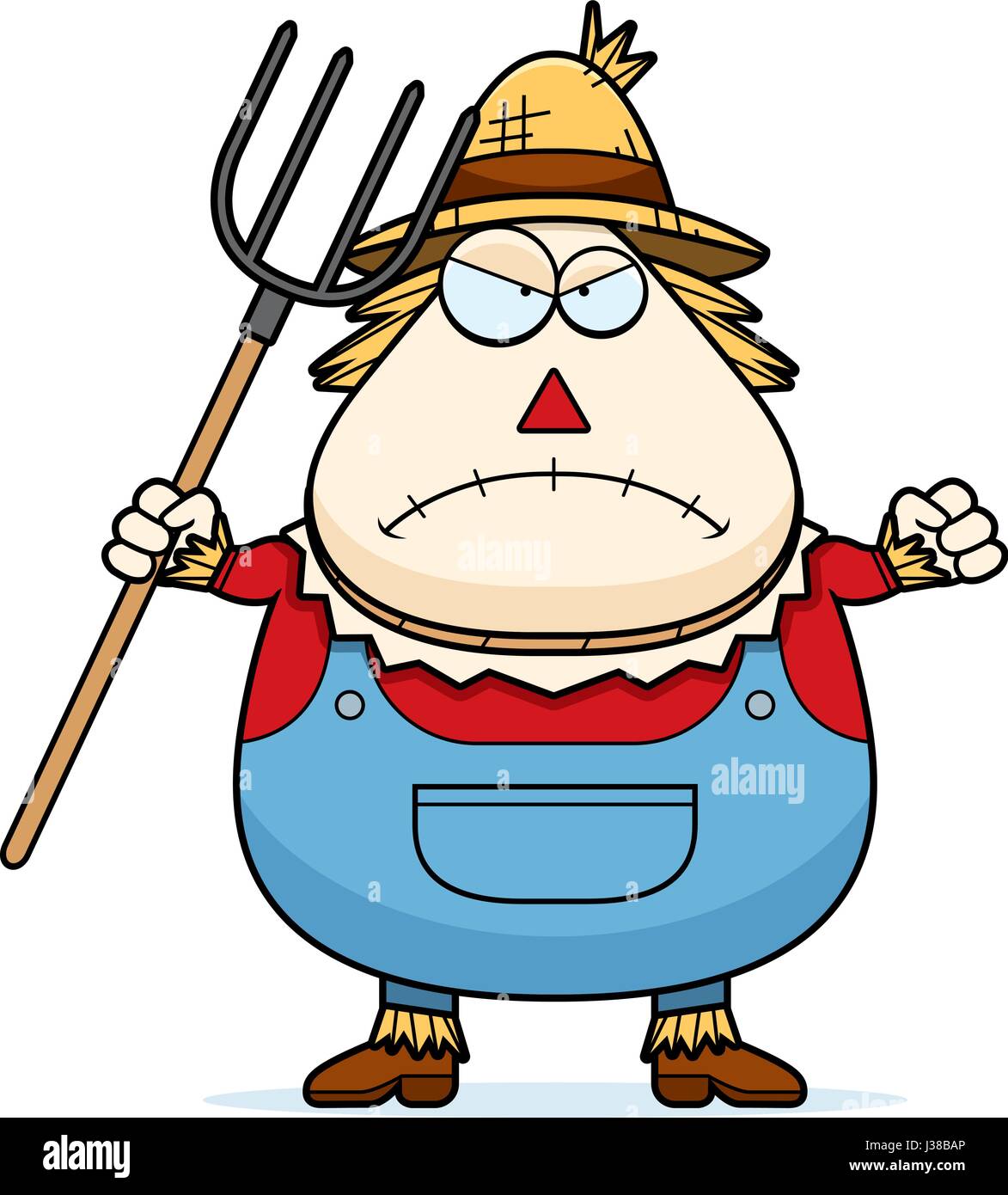 A cartoon illustration of a scarecrow looking angry Stock Vector Image ...