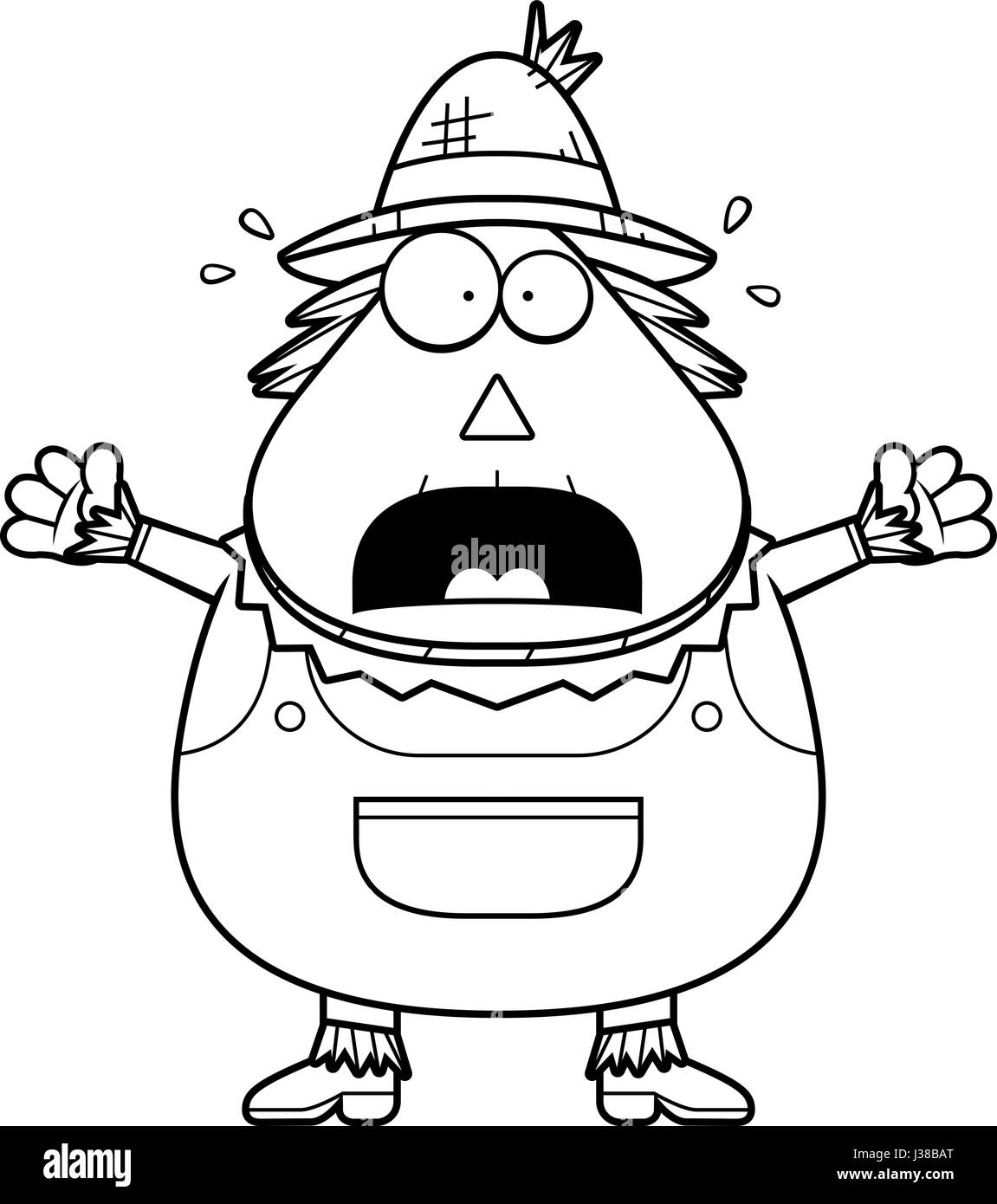 A cartoon illustration of a scarecrow looking scared Stock Vector Image ...