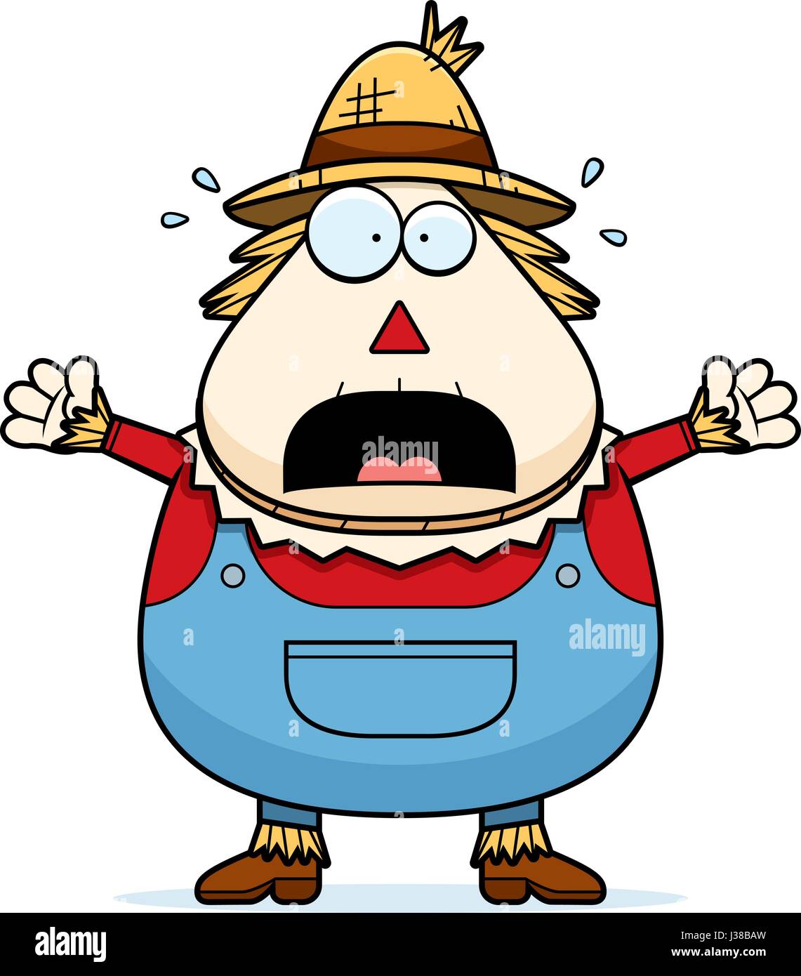 A cartoon illustration of a scarecrow looking scared Stock Vector Image ...