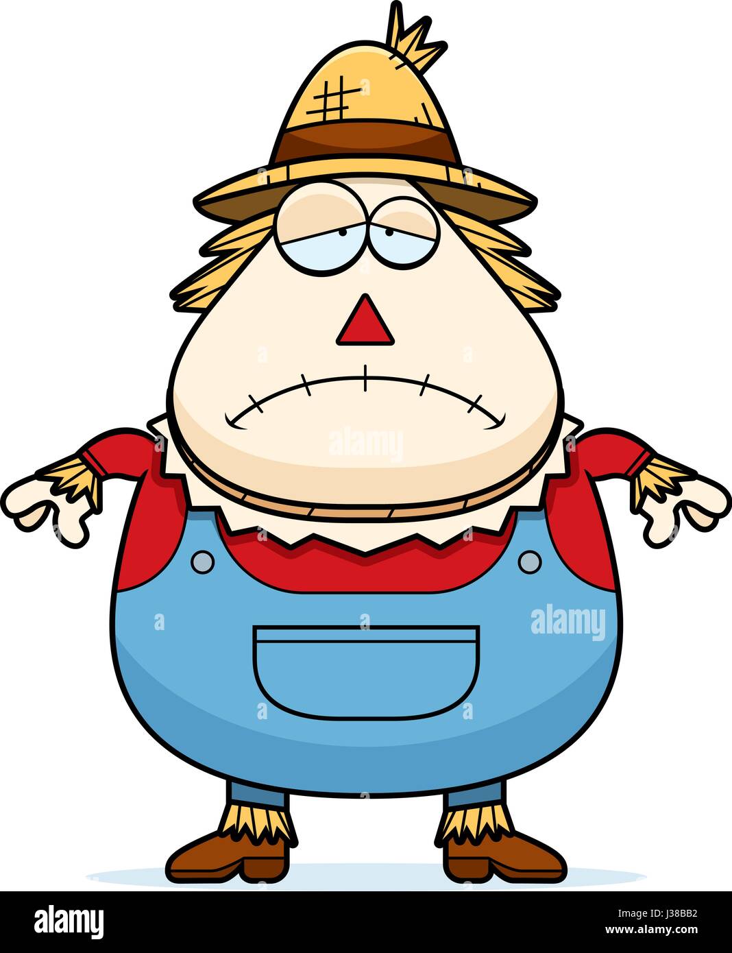 A cartoon illustration of a scarecrow looking sad Stock Vector Image ...