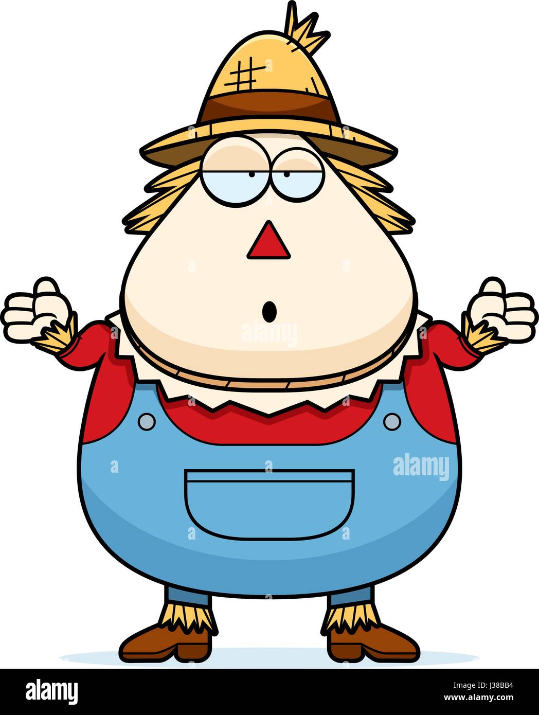 A cartoon illustration of a scarecrow looking confused Stock Vector ...