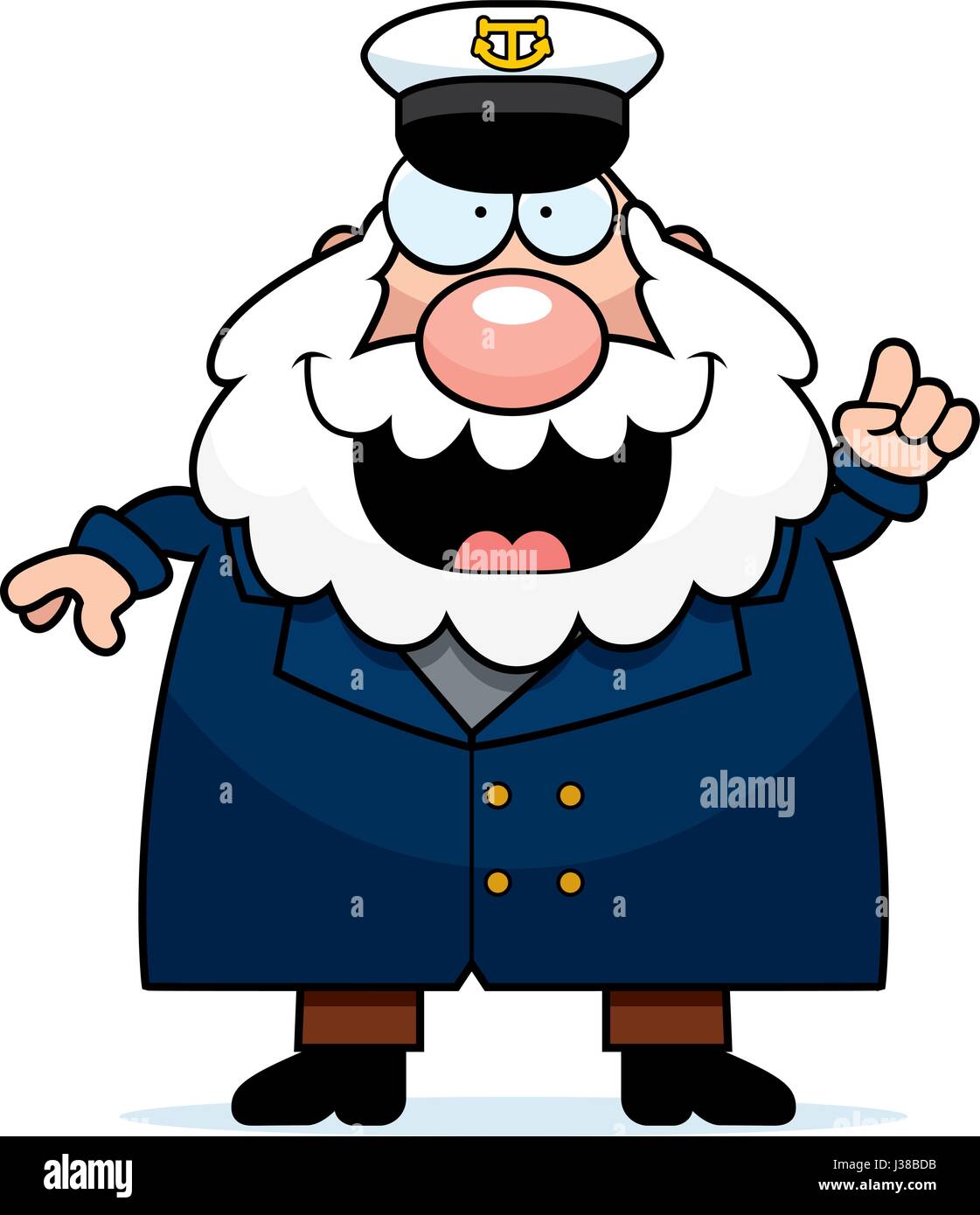 A cartoon illustration of a sea captain with an idea Stock Vector Image ...